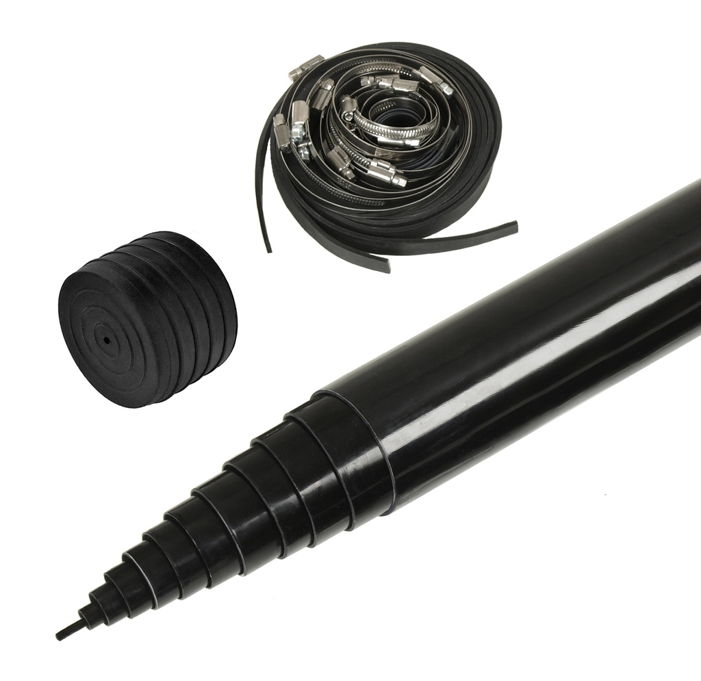 18m Fiberglass pole + clamp set