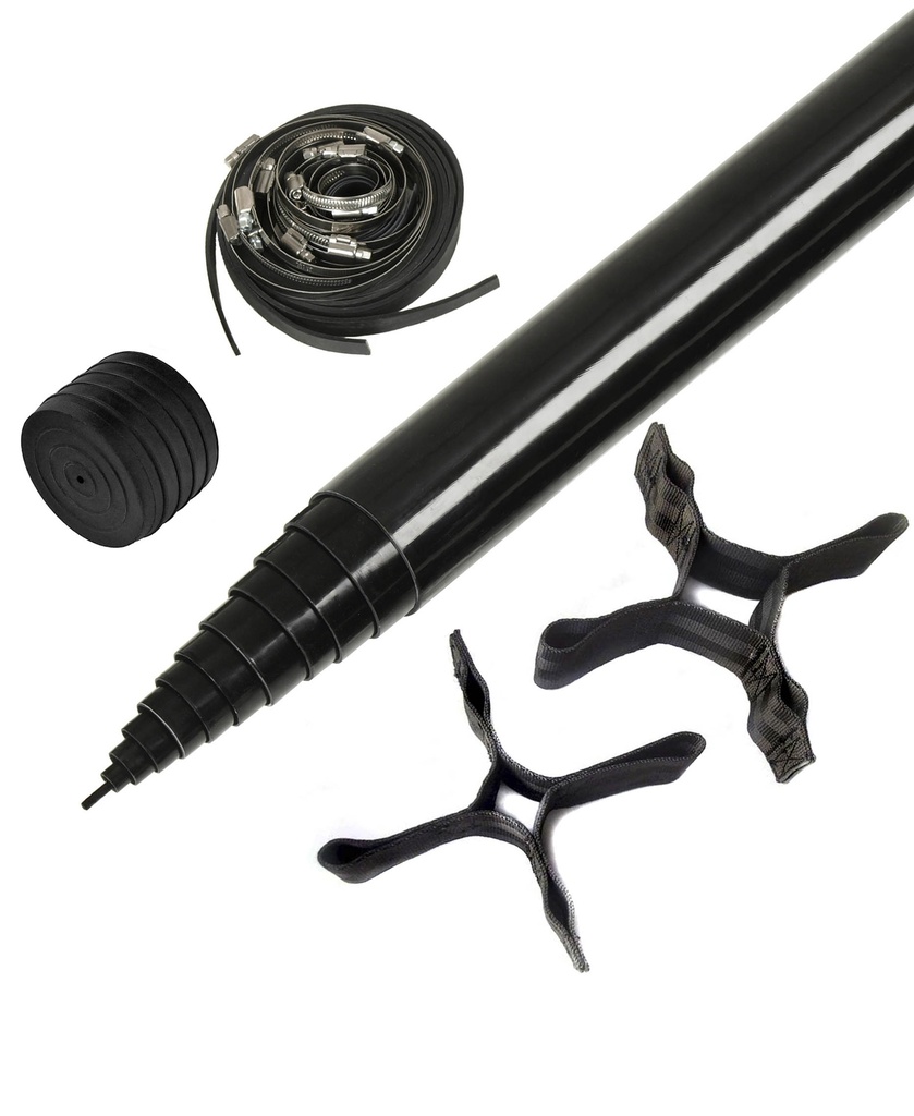 18m telescopic fiberglass pole incl. clamps kit and guybelts